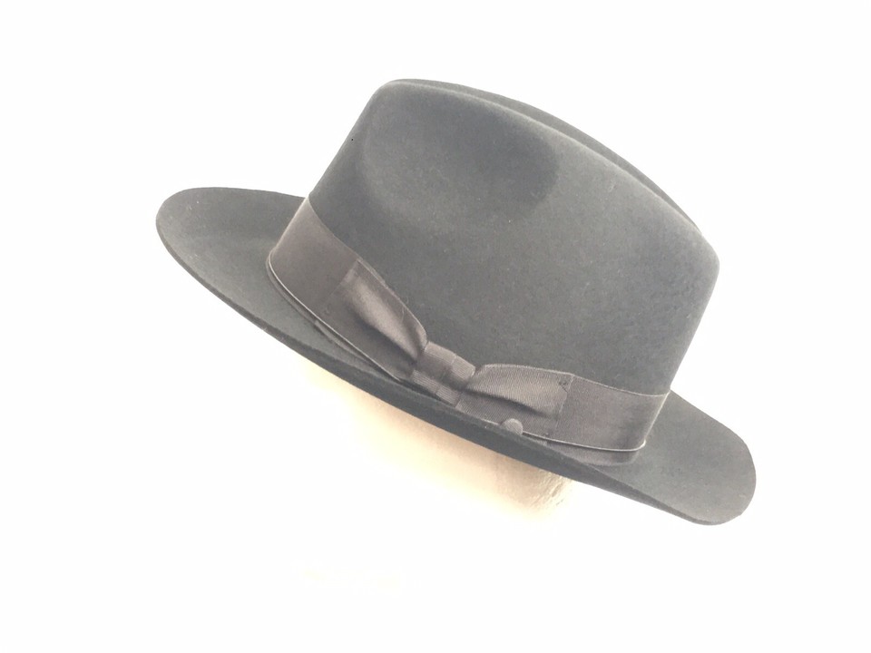 Fedora Black Bend Down Hat Snapback Wool | eBay