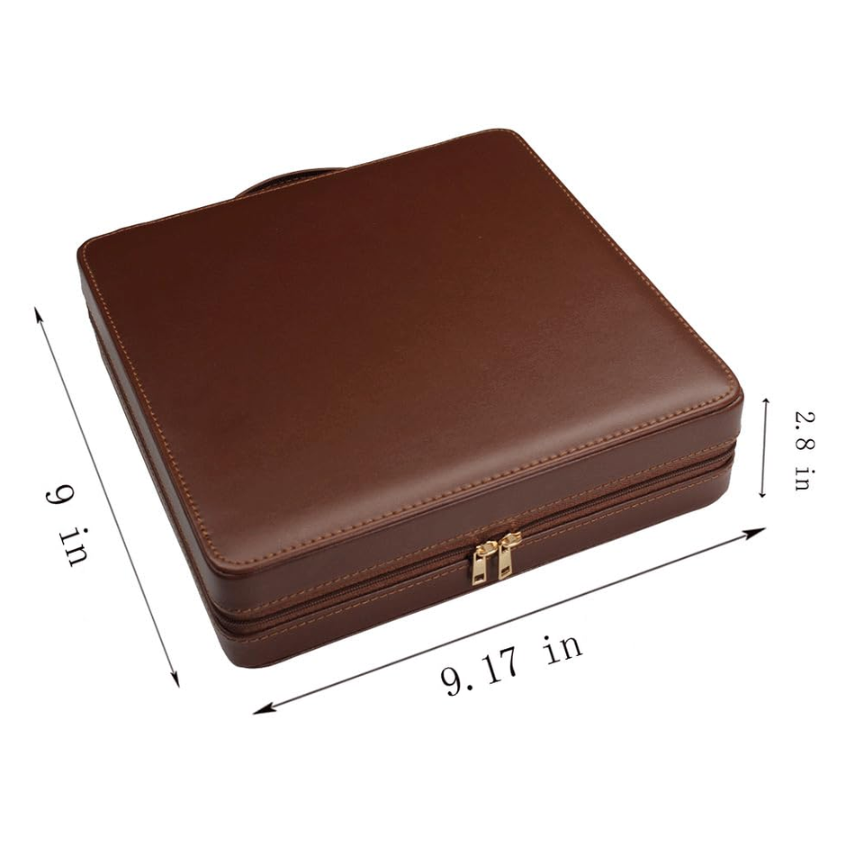 Luxury Portable Leather Cigar Humidor Set with Lighter, Cutter & Flask ...