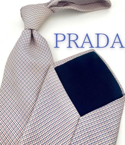Prada Necktie Plaid Pattern White High Brand Used 品 model condition | eBay