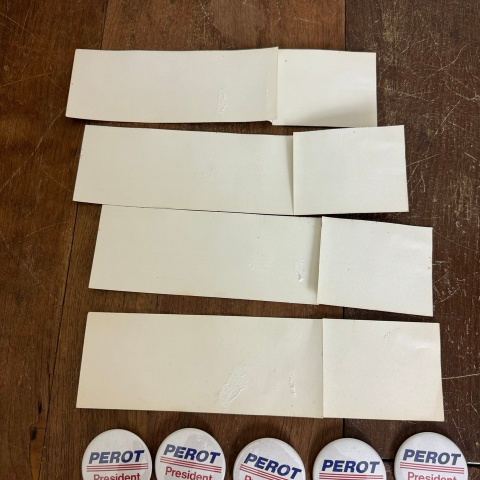 Ross Perot 1992 Presidential Campaign BUNDLE 4 Bumper Stickers 19 Pins ...