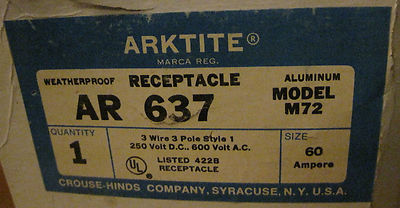 Crouse-Hinds AR 637 Weatherproof Receptacle | eBay
