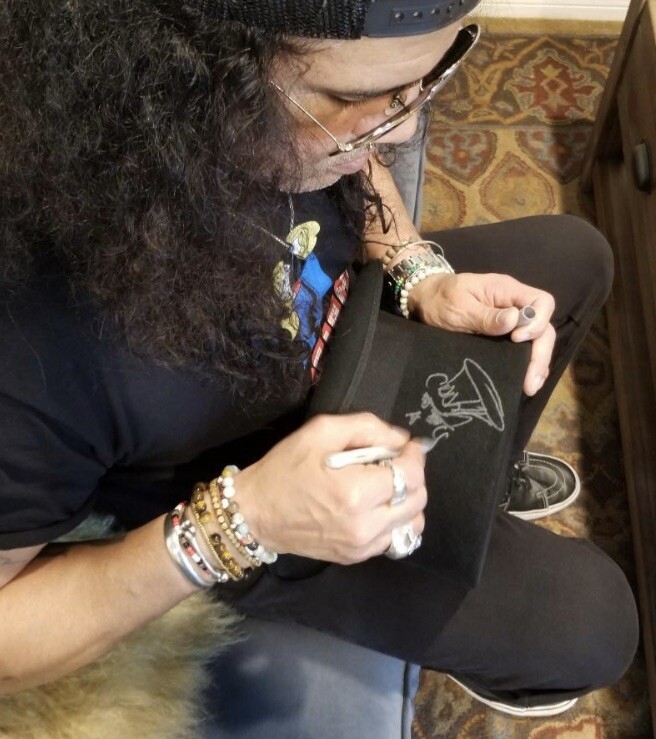 Guns N Roses Signed Hat Slash Autographed Top Hat W Proof (Axl Rose ...