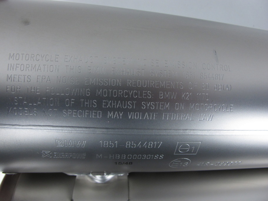 BMW K21 R nine T 2013-16 Akrapovic Rear Muffler Dual Exhaust System End ...