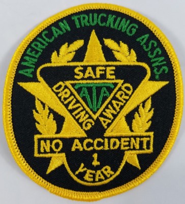 ATA American Trucking assns 1 Year Safe No Accident Patch New Old Stock ...