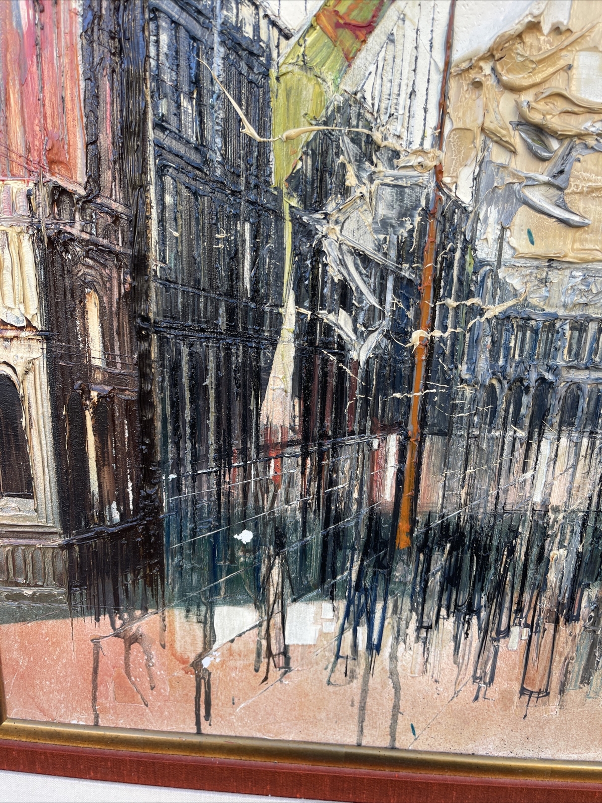 Regis de Bouvier de Cachard Abstract Expressionism Street Scene Oil ...