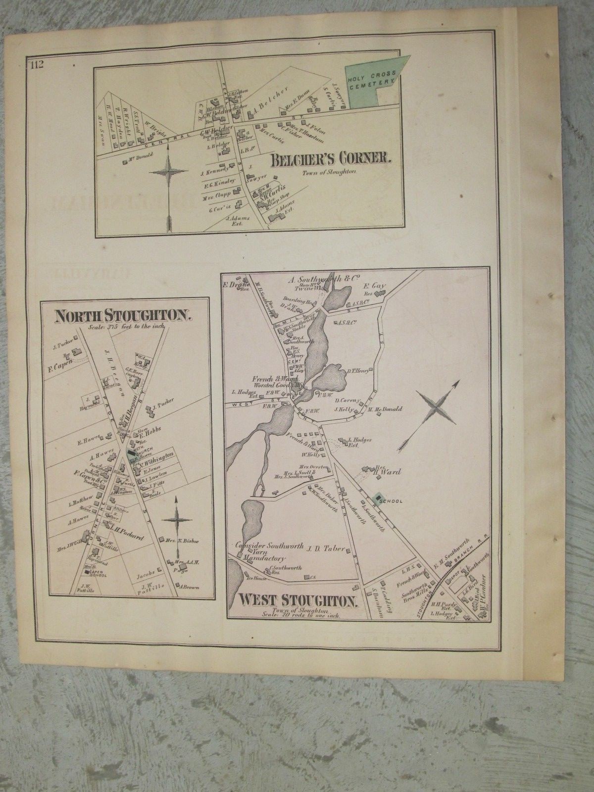 1876 Map of Stoughton, MA., Map from the Norfolk County Atlas of 1876 ...