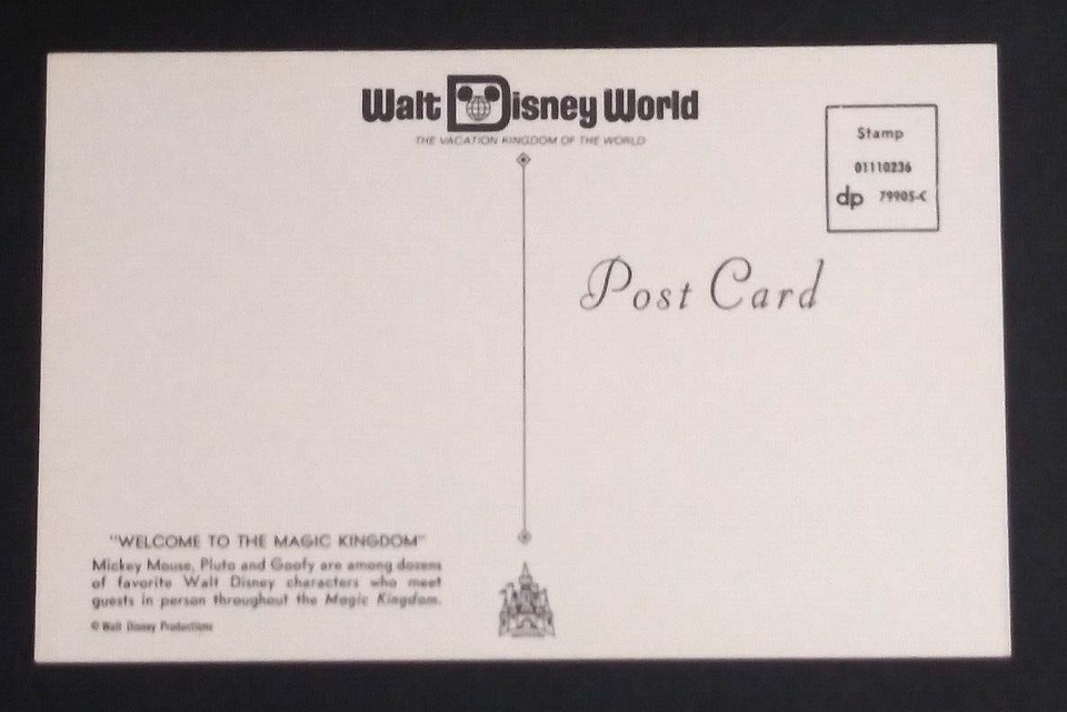 Walt Disney World Mickey Goofy Pluto Castle UNP Dexter Postcard c1970s ...