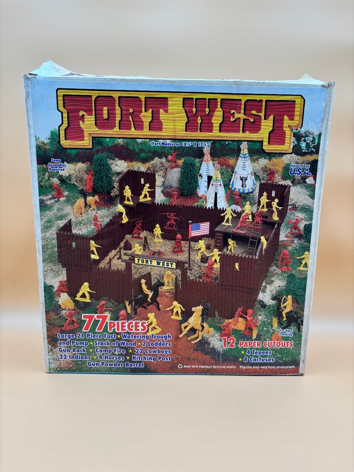 Fort West Tim Mee Toy Cowboys & Indians Western Set Original Box Not ...