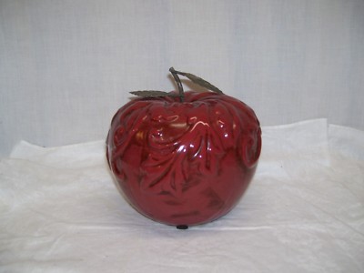 Large Red Apple Figurine Statue Ornament Ceramic Home Decor Kitchen ...
