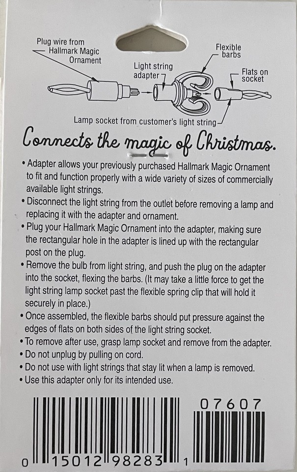 Hallmark Christmas Ornament Light String Adapter in package BNIP | eBay