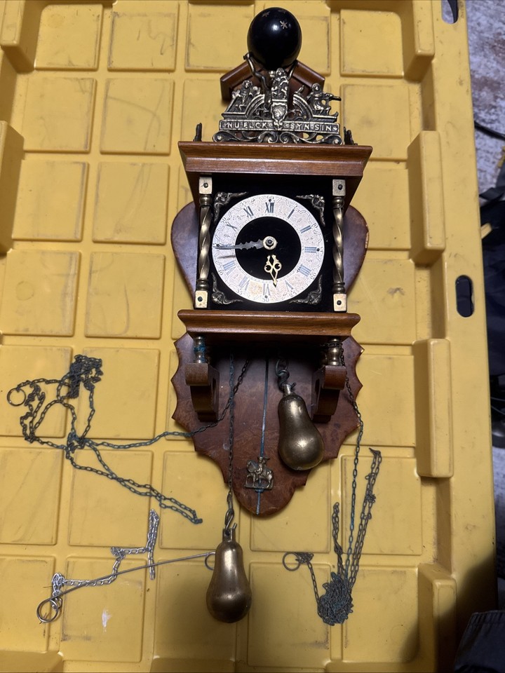 Vintage Dutch Zaandam John Warmink ATLAS Wall Clock 8 Day Chiming ...