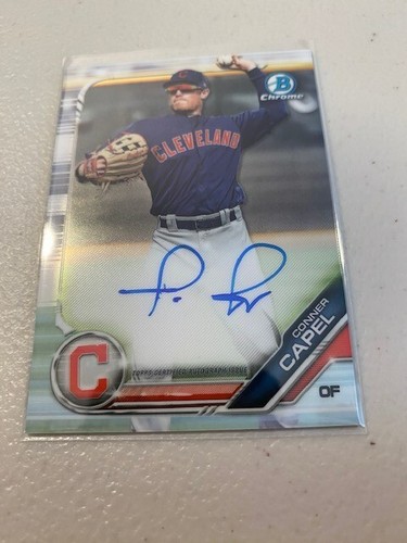 Conner Capel AUTOGRAPH Cleveland Indians 2019 Bowman Chrome CPA-CC AUTO ...