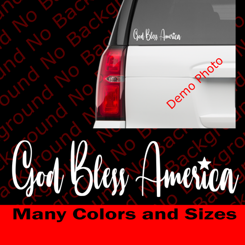 God Bless America Script Patriotic Car Window Vinyl Decal Christian ...