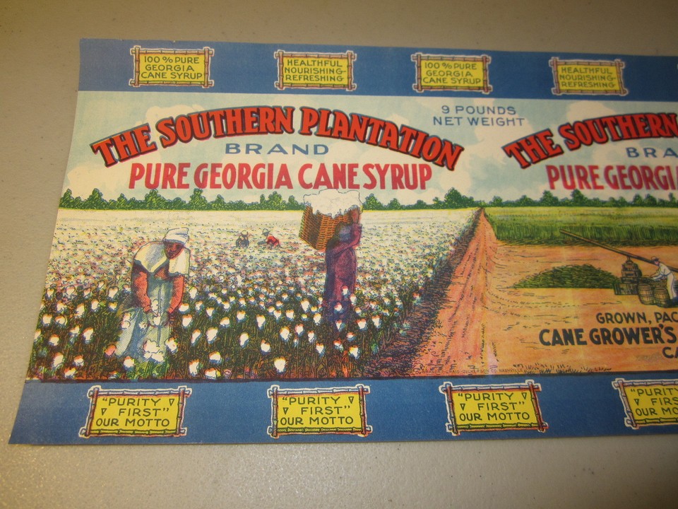 Original Old Vintage 1920's - SOUTHERN PLANTATION - Georgia SYRUP LABEL ...