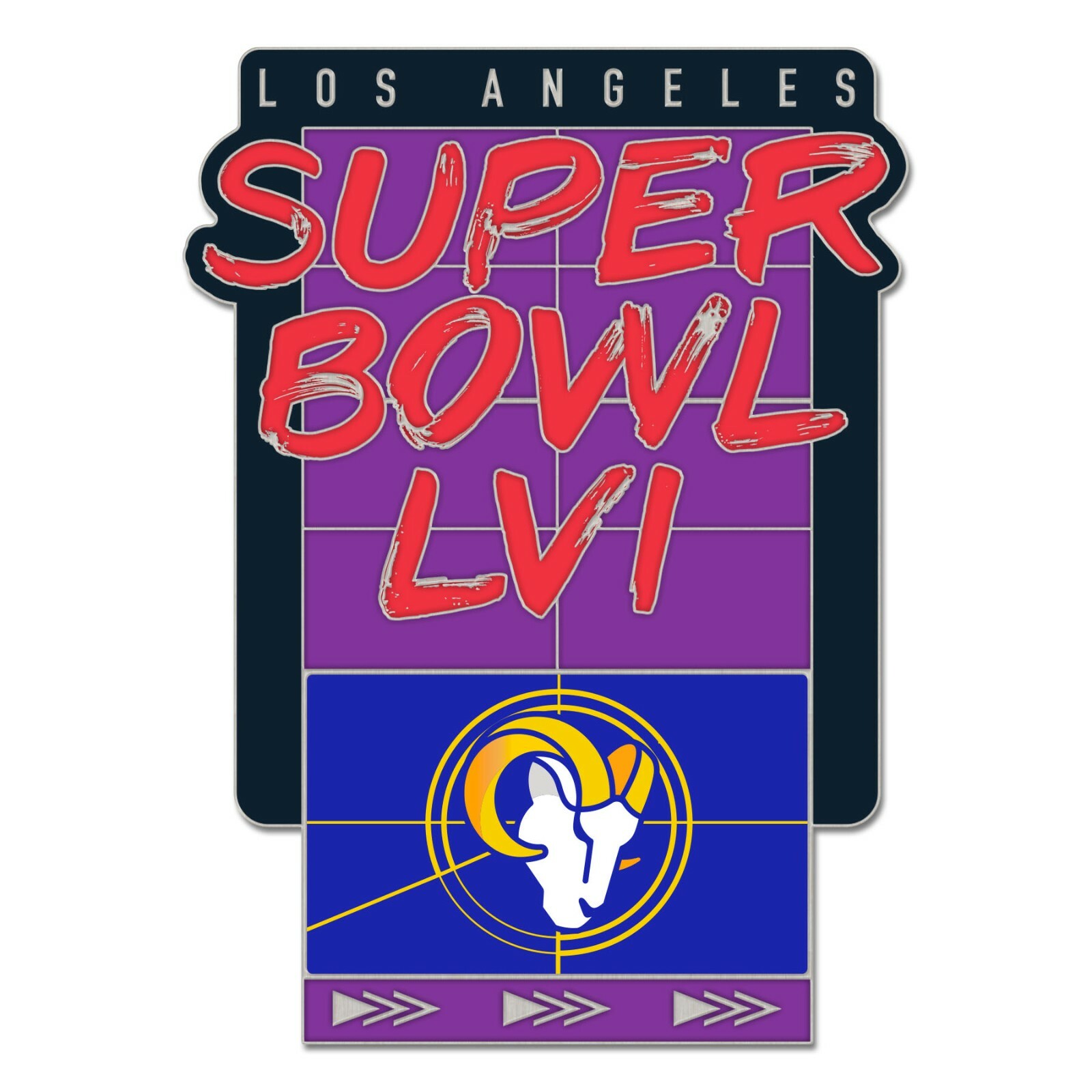 Super Bowl 56 LVI Los Angeles Rams Super Bowl Shaped Lapel Pin | eBay
