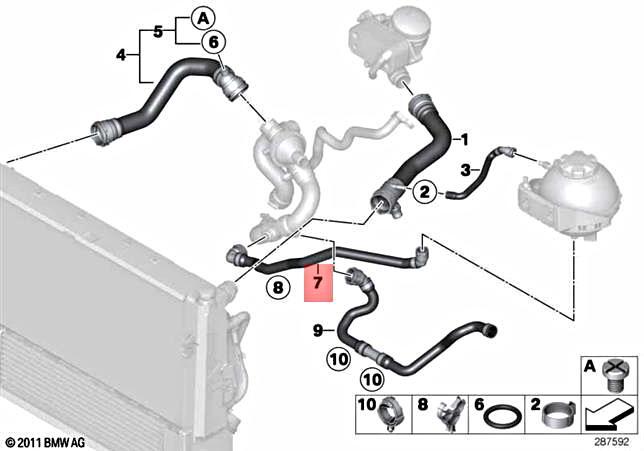 Genuine BMW F20 F20N F21 F21N F22 F23 Radiator Coolant Hose OEM ...