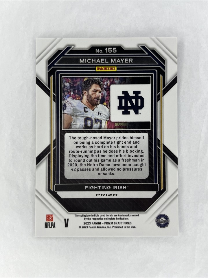 2023 Panini Prizm Draft Picks Michael Mayer Silver Prizm SSP Image ...