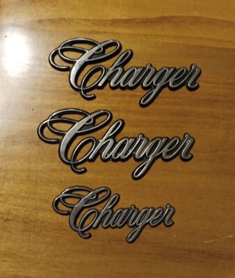 3- 1975 - 78 DODGE CHARGER FENDER SCRIPT EMBLEM 75 76 77 78 MOPAR OEM ...