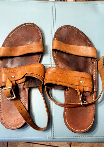 Vintage 70s Cecil's gladiator handmade leather sandals Madison WI sole ...