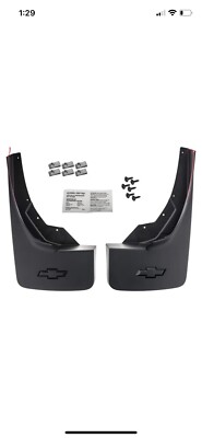OEM Molded Splash Guards Mud Flaps Rear Black Grained 14-19 Silverado ...