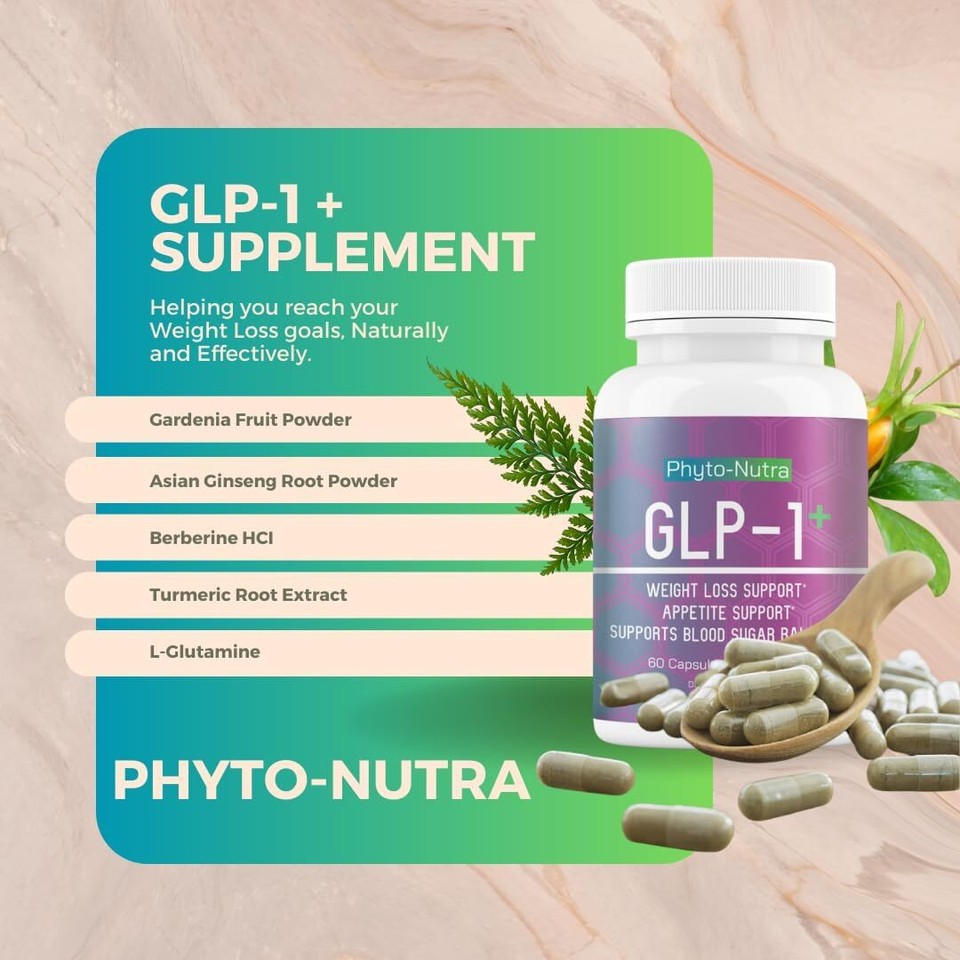 Phyto-Nutra GLP-1 + 60 Capsules 1 Bottle Vegan Natural Supplement Lab ...