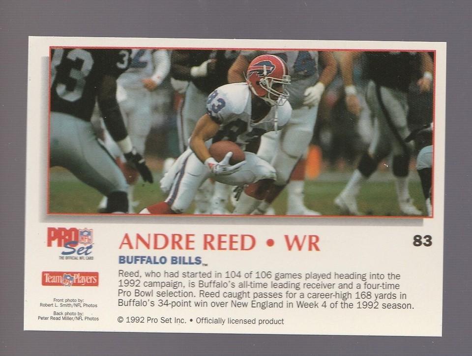 ANDRE REED 1992 NFL Pro Set Power Buffalo Bills Football Card #83 | eBay