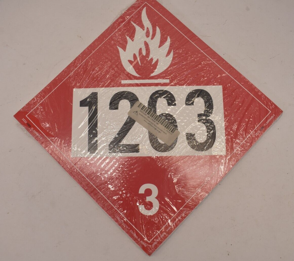 Lot of 25 LabelMaster Flammable Liquid Placards UN 1263 Removable Vinyl ...