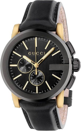 Gucci YA101203 G Chrono Wrist Watch for Men - Black | eBay