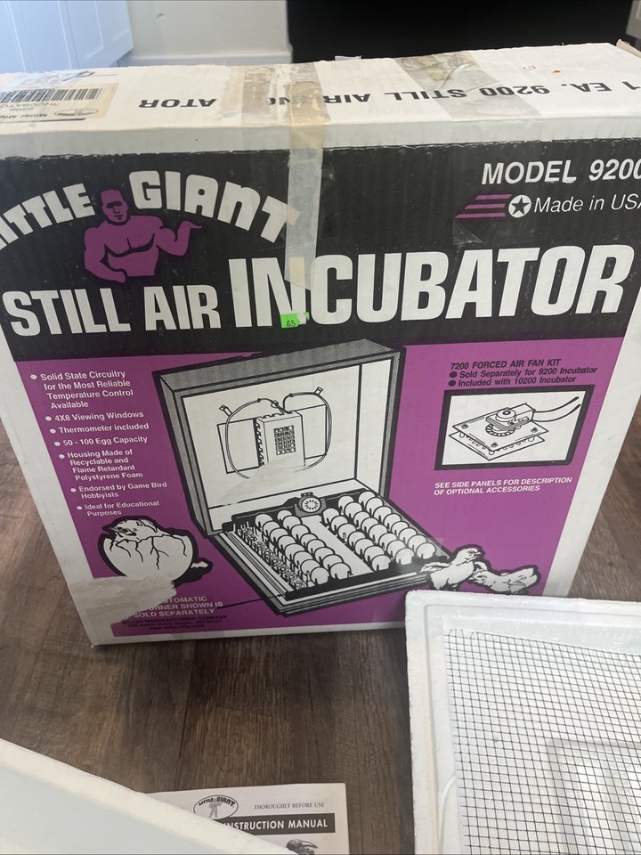 Vintage Little Giant Still Air Egg Incubator Model 9200 No Thermometer ...
