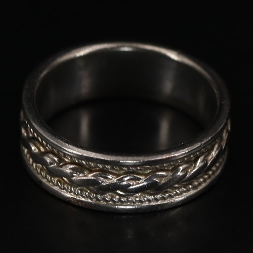 Sterling Silver - DESIGNER IBB 6mm Braided Men's Band Ring Size 9 - 6g ...