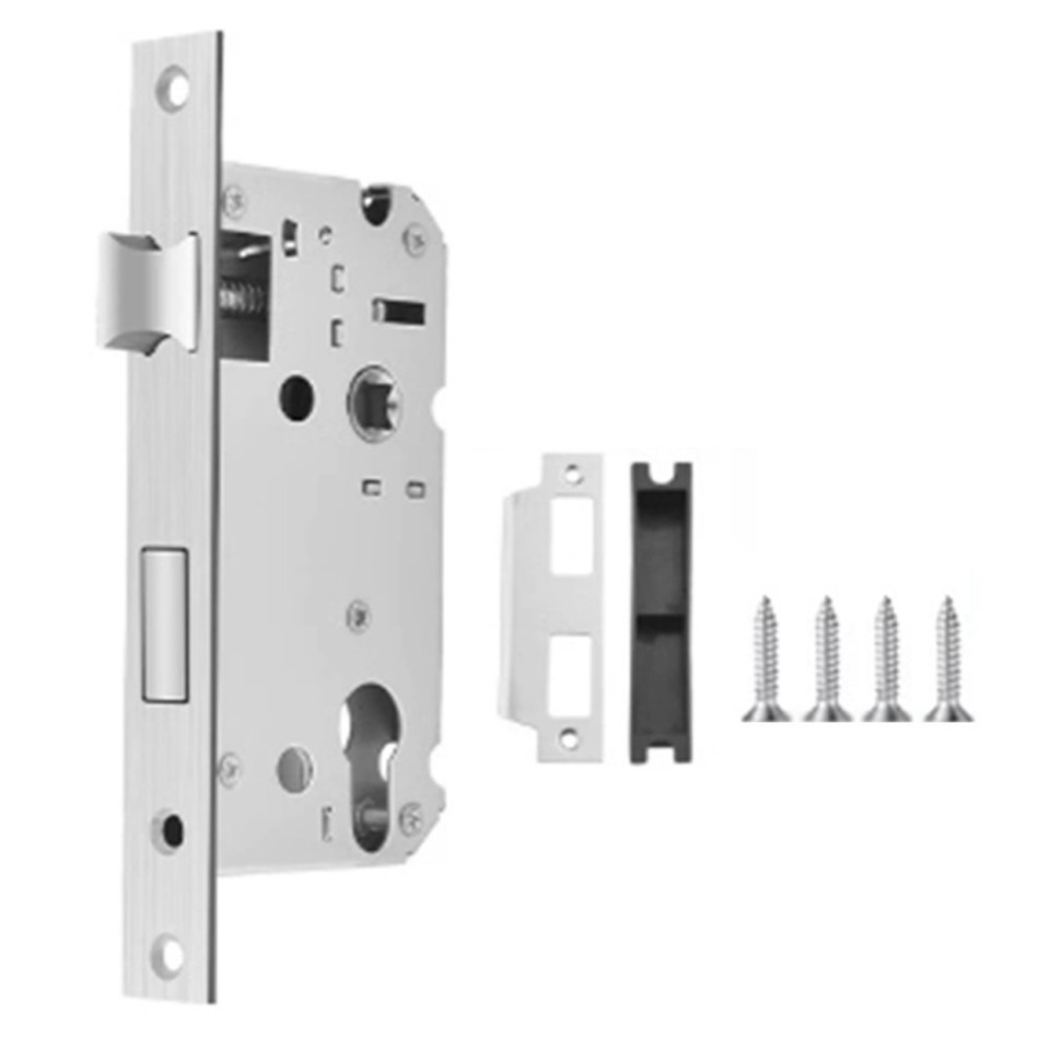 Silver Light Spring Door Lock Body for Sliding Bedroom Door with Guide ...