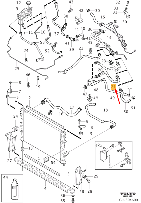 VOLVO V60 MK1 Inlet Radiator Hose 31274173 NEW GENUINE | eBay