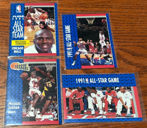 (4) DIFFERENT 1991-92 FLEER BASKETBALL MICHAEL JORDAN CARDS-JUN3325 | eBay