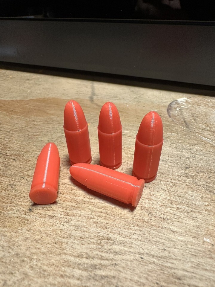 9MM Snap Caps/Dummy Rounds RED 10 Pack 100% Solid 3D Printed ~Made In ...