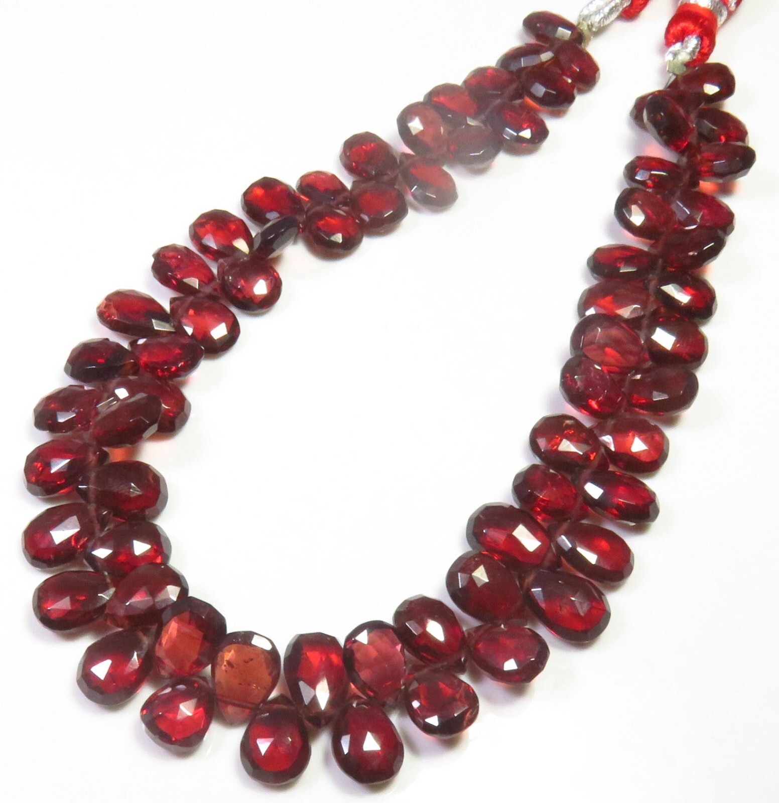 Natural Red Gems Beads 8-10mm Mozambique Garnet Faceted Pear Beads ...