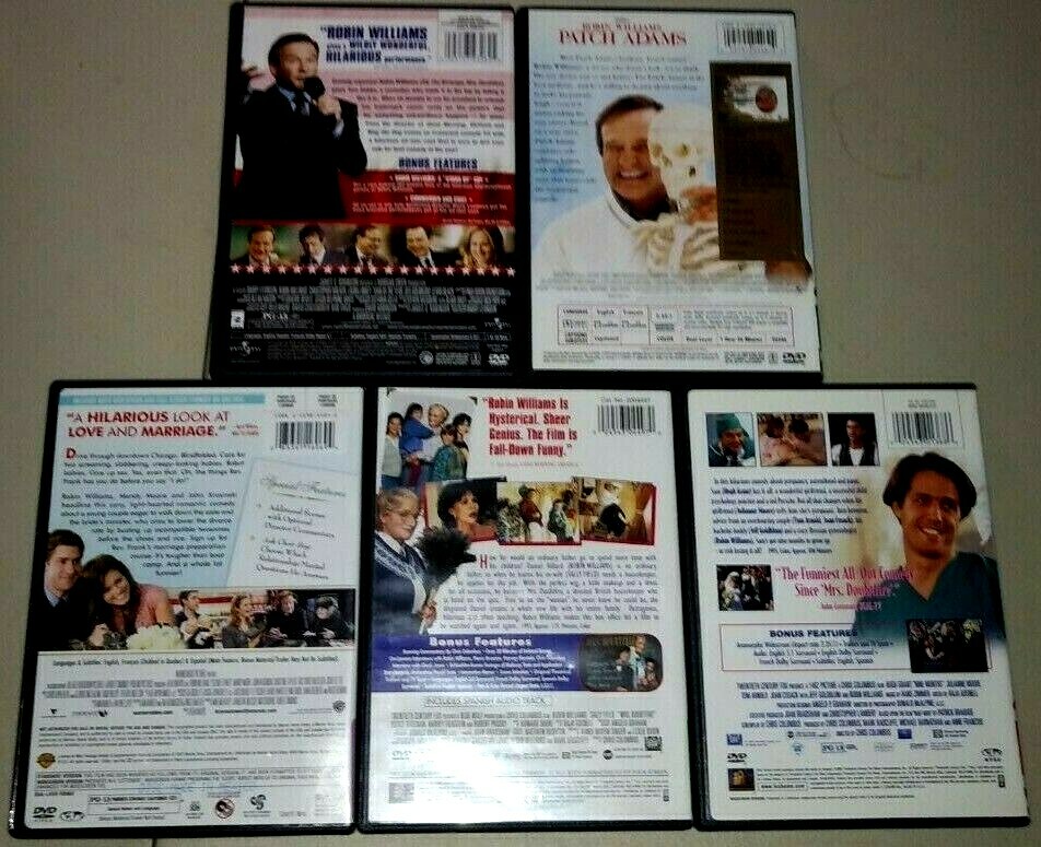 5 Robin Williams DVD Bundle Lot - MRS. DOUBTFIRE, PATCH ADAMS, 9 MONTHS ...