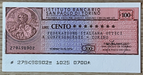 MINIASSEGNI ISTITUTO BANCARIO SAN PAOLO DI TORINO | eBay
