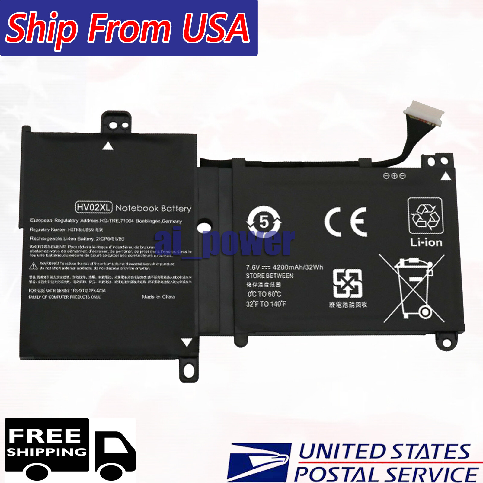 HV02XL Battery For HP Pavilion X360 11-K Series HSTNN-LB6P TPN-Q164 ...