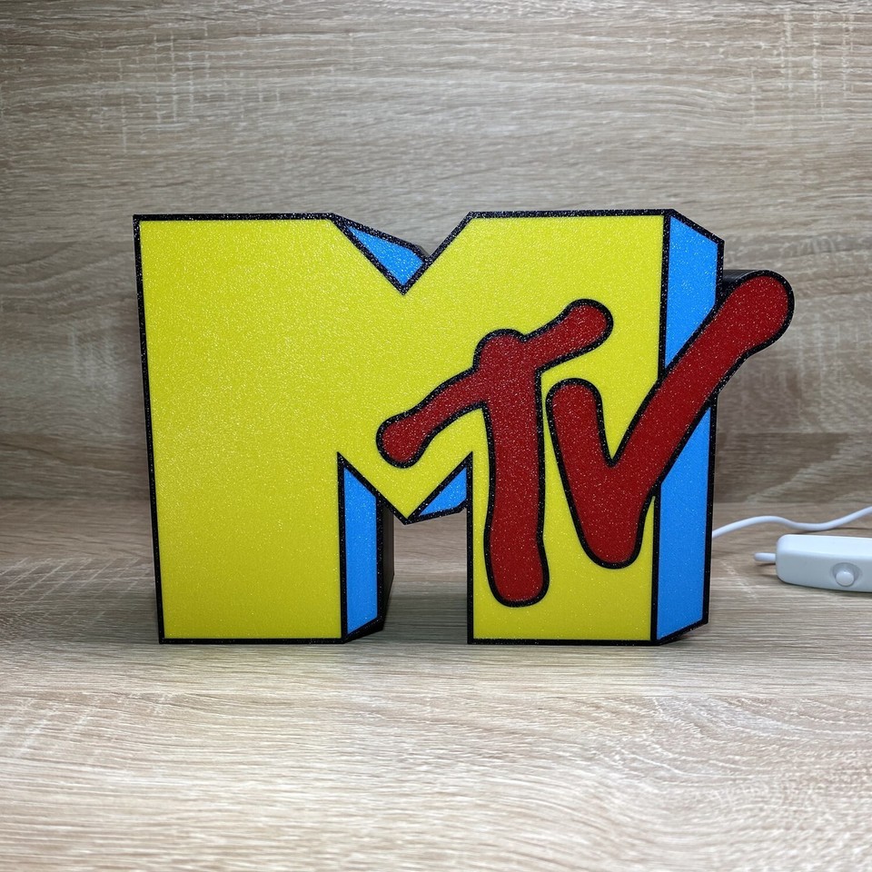 MTV Music Television Logo Light Box 3D Printed USB LED Lamp Neon Sign ...