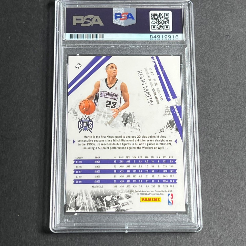 2009-10 Panini R&S #83 Kevin Martin Signed Card AUTO PSA Slabbed Kings ...