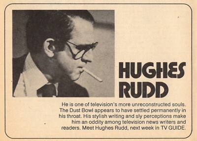 1975 TV GUIDE PROMO AD / HUGHES RUDD / TELEVISION NEWS WRITER | eBay