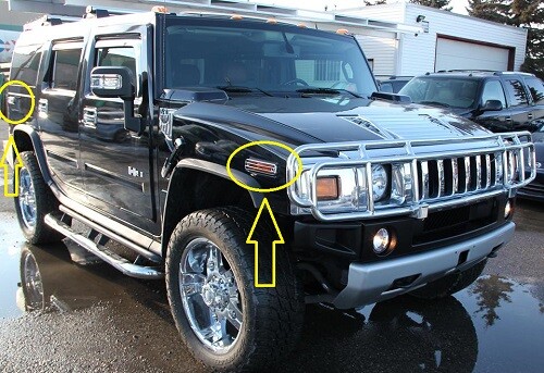 2003-2009 Hummer H2 SUV SUT Chrome Plated Side Marker Guard Trim ...