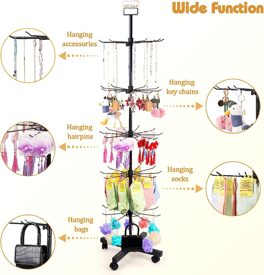Retail Display Stand Store Display Rack 5 Tier Metal Spinning Display ...