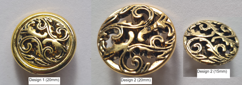 Beautiful Vintage Gold ABS Shank Button, 2 Designs - Sewing, Crafts ...