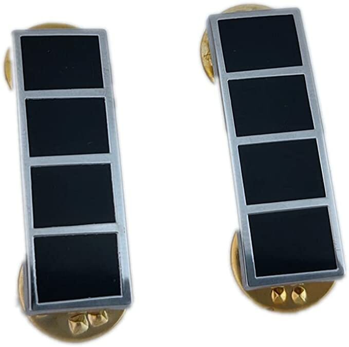 PAIR US ARMY CHIEF WARRANT OFFICER 4 (CW4) BRITE PIN ON RANK BADGE ...