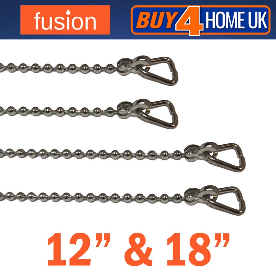 12" Sink & 18" Bath Plug Chains - Chrome Metal Ball Replacement ...