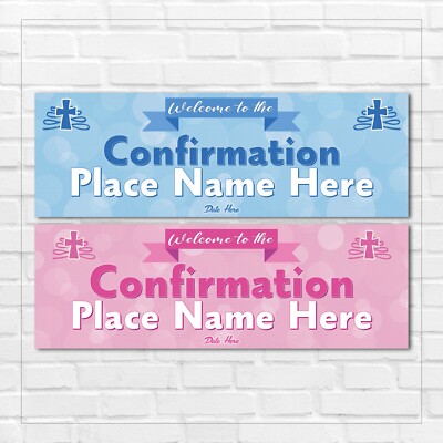 2 PERSONALISED CONFIRMATION BANNERS - WELCOME TO THE CONFIRMATION | eBay UK
