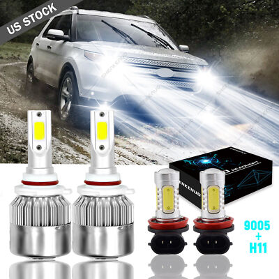 For Ford Explorer 2011-2015 -4x Combo LED Headlights Fog Light Bulbs ...