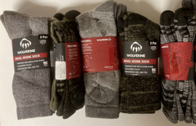 Wolverine Temperature Regulating Merino Wool Blend Work Boot Socks ...