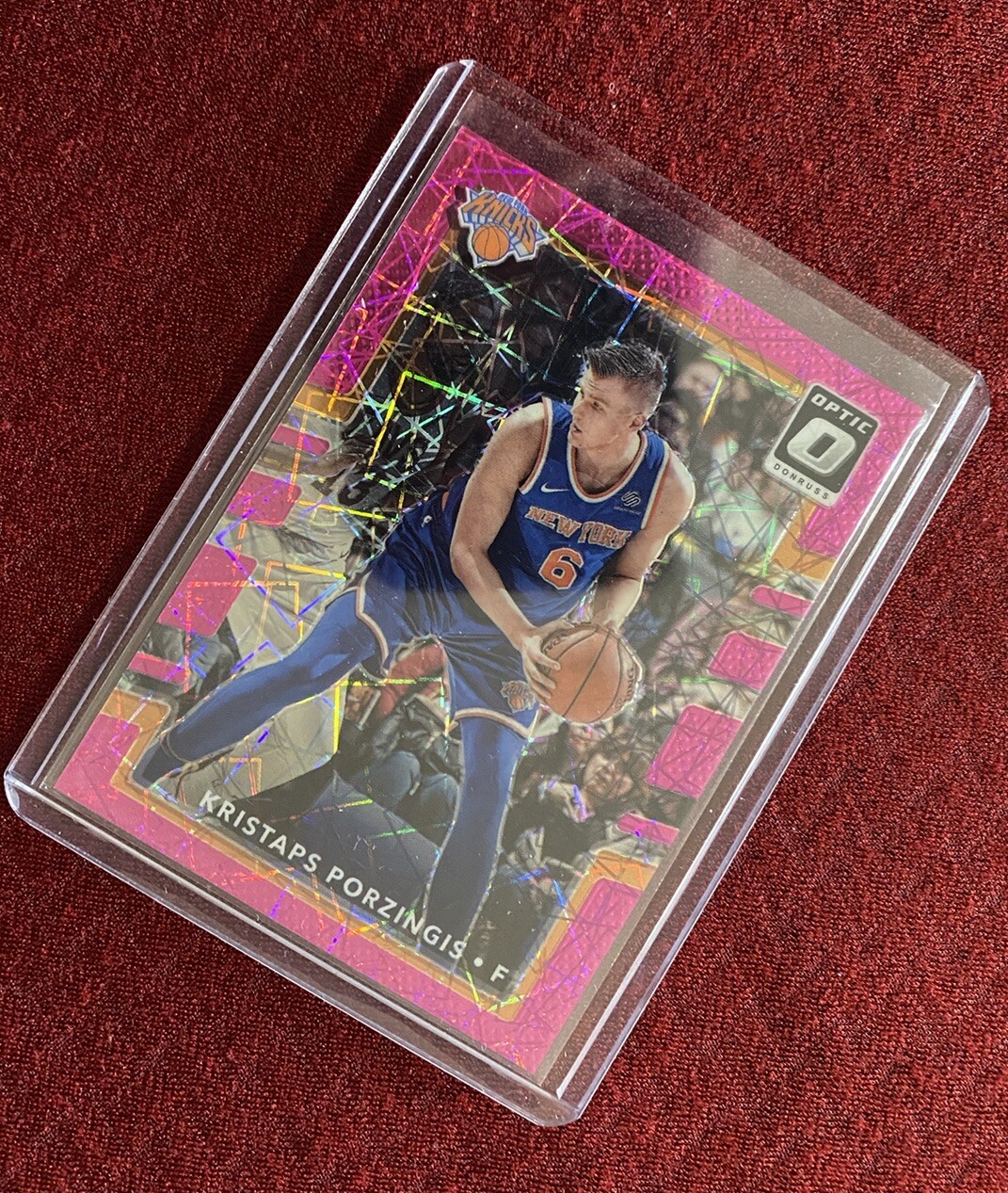 2017-18 Panini Donruss Optic Pink Velocity Prizm 22/79 Kristaps ...